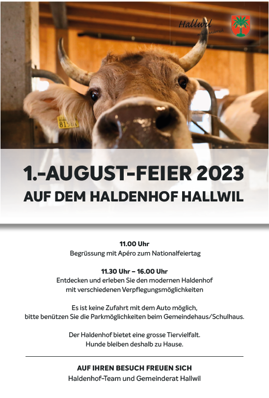 1. August-Feier auf dem Haldenhof | Gemeinde Hallwil 1. August-Feier auf dem Haldenhof | Gemeinde Hallwil